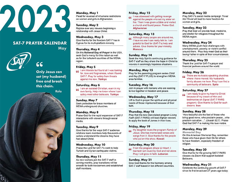 Beyond Borders Prayer - SAT-7 USA